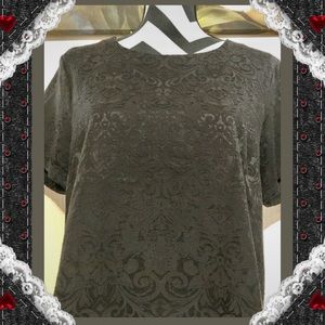 Express | Tops | Express Embossing Floral Black Tops | Poshmark